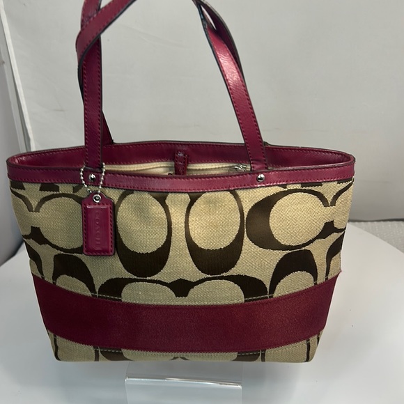 Coach | Bags | Coach Hand Bag Red Poppy Art Glam | Poshmark